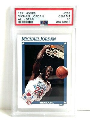 1991 Hoops Michael Jordan #253 NBA Basketball Card All Star Graded PSA ...