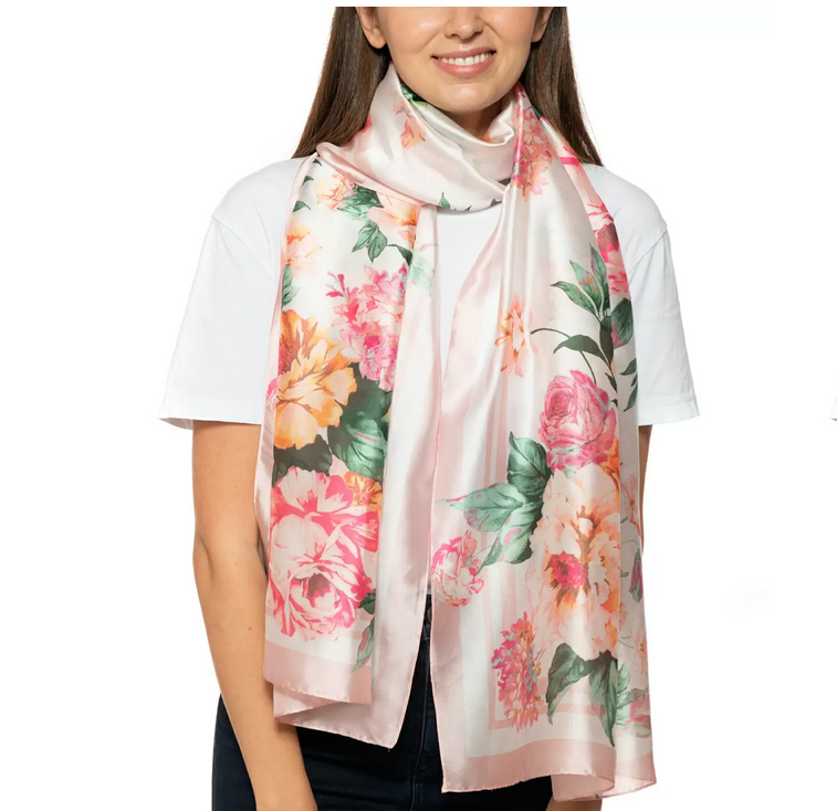 Giani Bernini Women Floral-Print Wrap Oblong Scarf Pink 10/9 | eBay