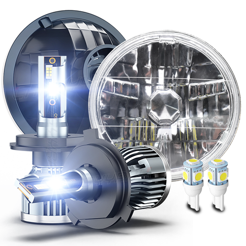 Pair 7 inch Round LED Headlight Hi/Lo Beam fit Mazda 1979-85 RX7 90-97 ...