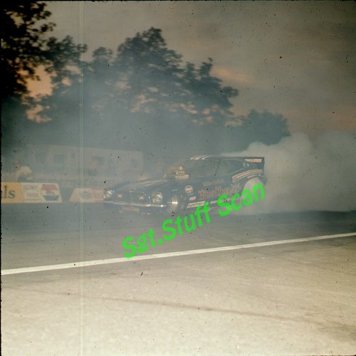 1976 Drag racing 120mm photo slide Beadle & Schmidt Blue Max Mustang ...