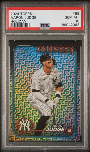 Graded 2024 Topps Aaron Judge #99 Holiday Baseball Card PSA 10 Gem Mint ...