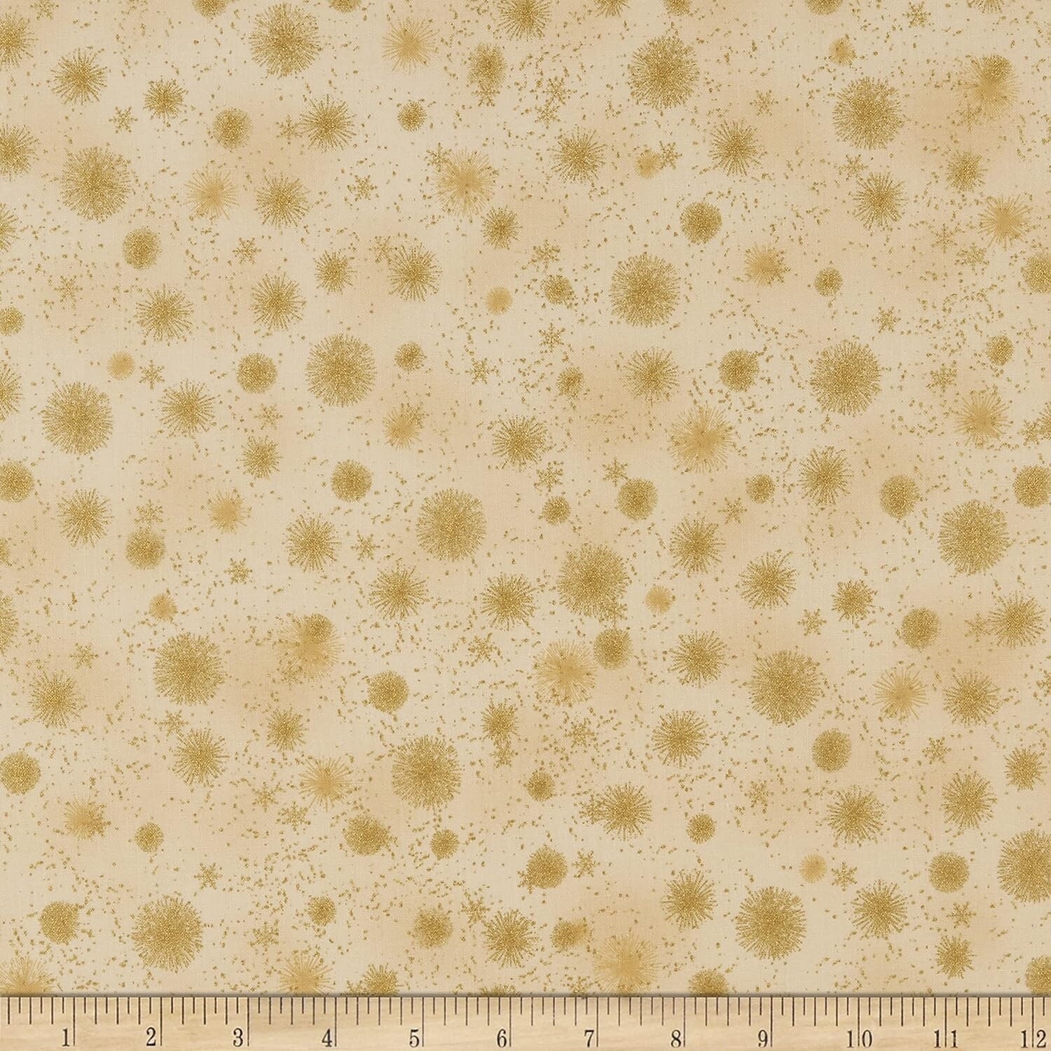 Stof Star Sprinkle Stardust Beige Gold 1/2 Yard Cotton Fabric | eBay