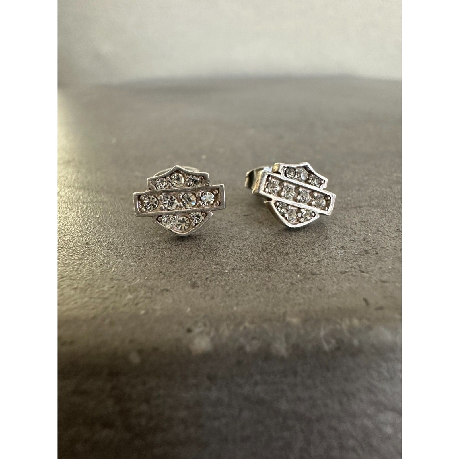 Harley Davidson Post Bar & Shield Sterling Silver Stu… - Gem