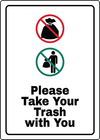 PLEASE TAKE YOUR TRASH WITH YOU | Adhesive Vinyl Sign Decal | eBay