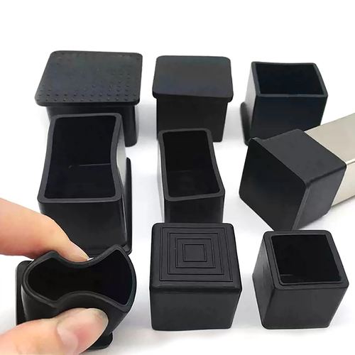 Square / Rectangular Plastic End Cap Black, PVC Soft Rubber Caps Tube ...