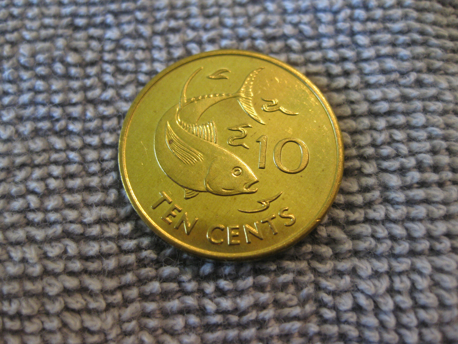 1997 Seychelles coin 1 cent Yellowfin Tuna sweet little coin ...