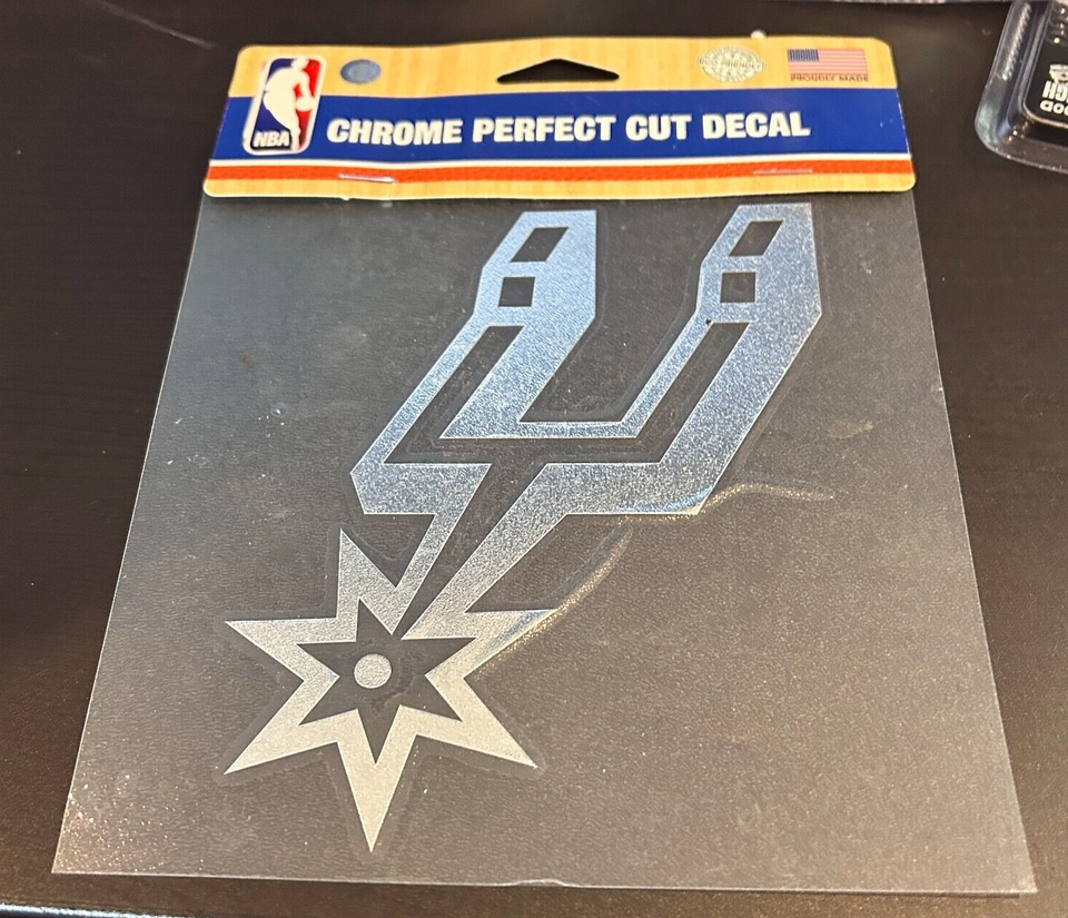 SAN ANTONIO SPURS PERFECT CUT CHROME DECAL 6"X6" SHEET NBA LICENSED | eBay