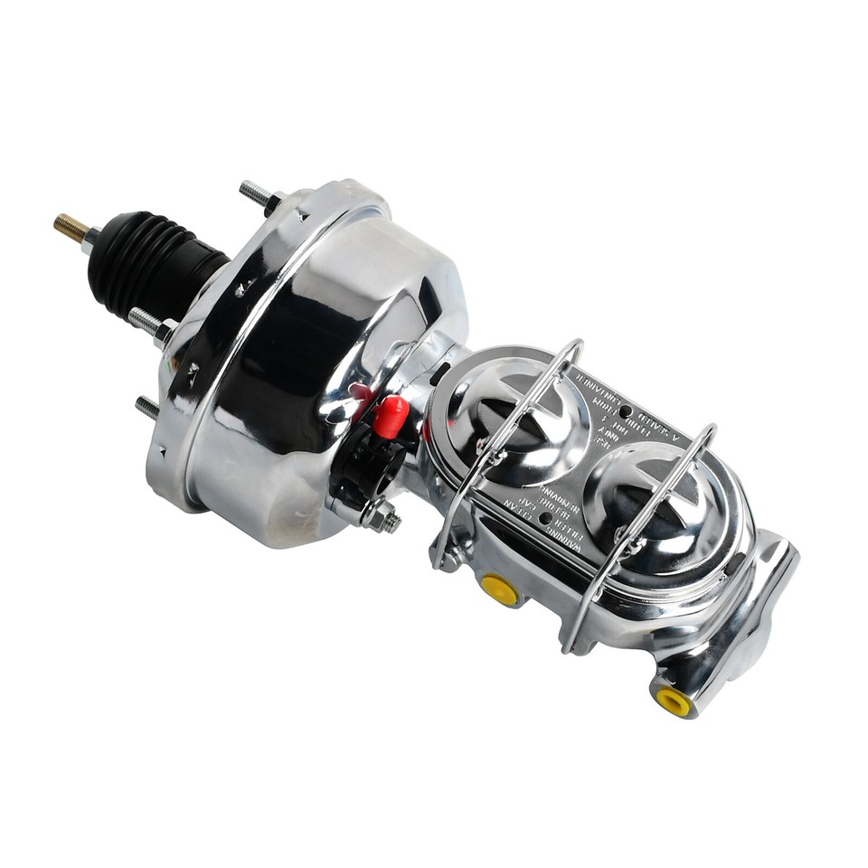"7"" Chrome Street Hot Rod Custom Power Brake Booster & Master Cylinder ...