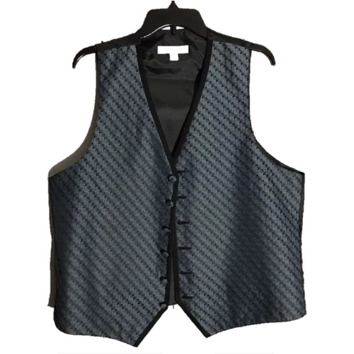 Perry Ellis evening wear vest Men’s size Medium Blue On Black Six ...