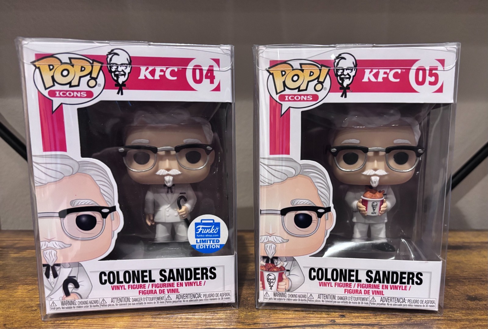FUNKO POP ICONS KFC COLONEL SANDERS #04 & #05 LIMITED EDITION NEW ...