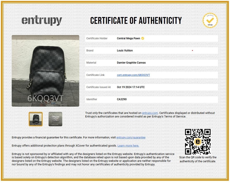 Louis Vuitton Avenue Slingbag in Damier Graphite Canvas! (CMP120814 ...