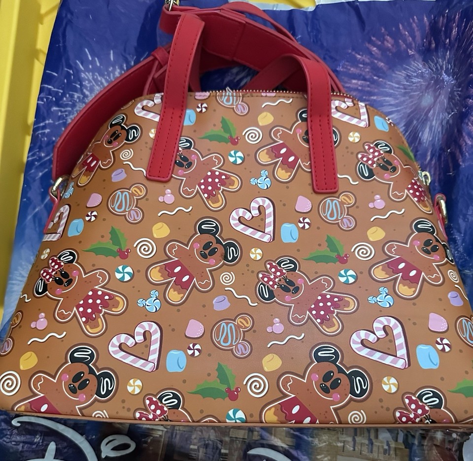 Loungefly Disney Mickey Christmas Gingerbread Purse & NWT Minnie Ears ...