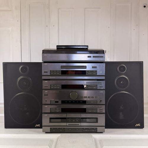 JVC Hi-Fi Stereo System Stack – Amp, Tuner, CD, Cassette, Turntable ...