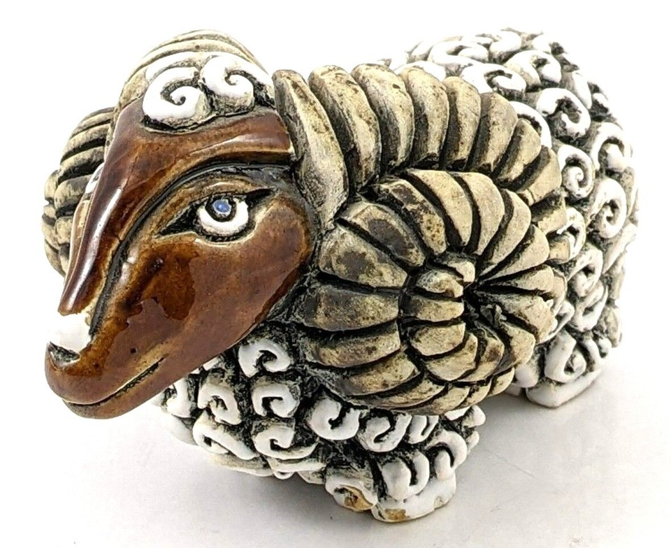Artesania Rinconada Hand Carved Pottery Ram Figurine Uruguay Retired | eBay