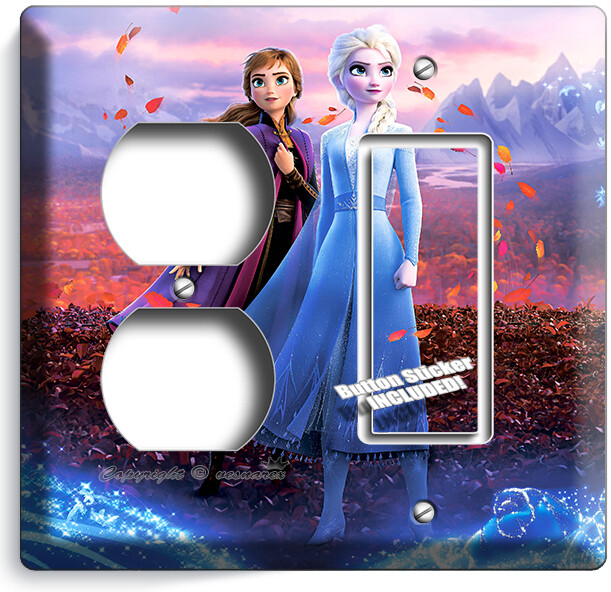 FROZEN PRINCESS ANNA AND ELSA SISTERS LIGHT SWITCH OUTLET WALL PLATES ...