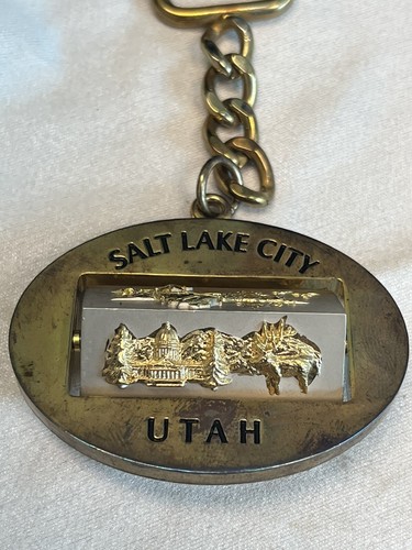 Metal Salt Lake City Utah Souvenir Spinner Keychain Key Ring Free ...