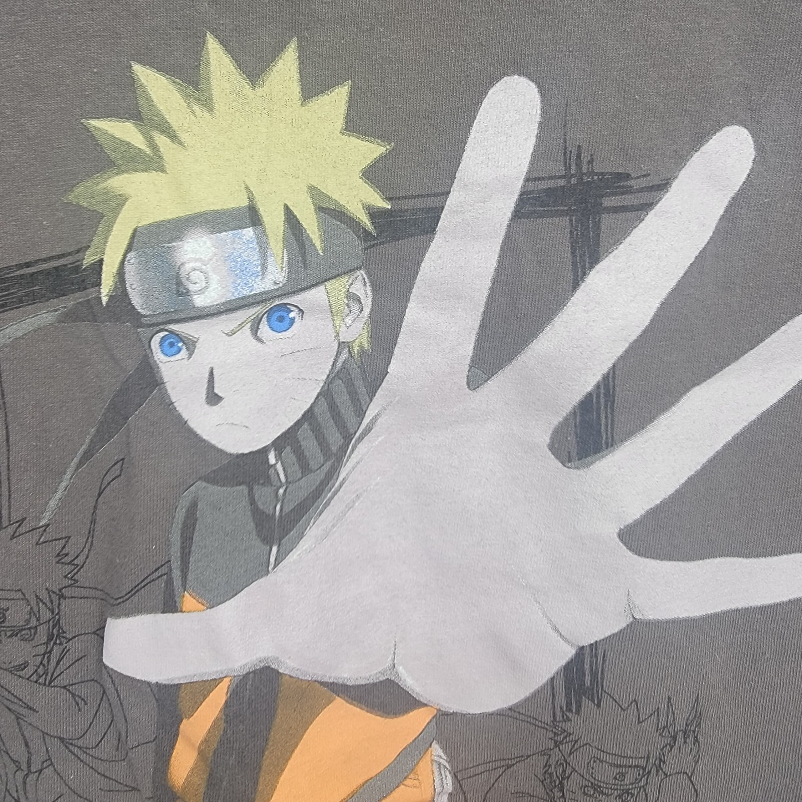 Vintage 2002 Naruto Shippuden Gray T Shirt Size M - Gem