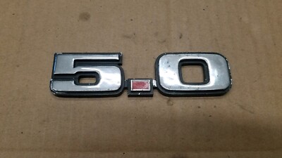 Ford OEM 5.0 Chrome & Red Plastic Emblem Badge Logo Nameplate Name ...
