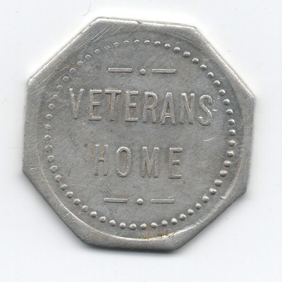 Old Octagonal Aluminum Trade Token Good for 10 Cents from Veterans Home ...