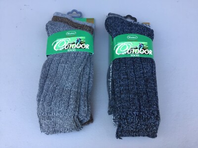 NWT Men's Windsor 55% Wool Blend Casual Rag Socks 6 Pair Size Large ...