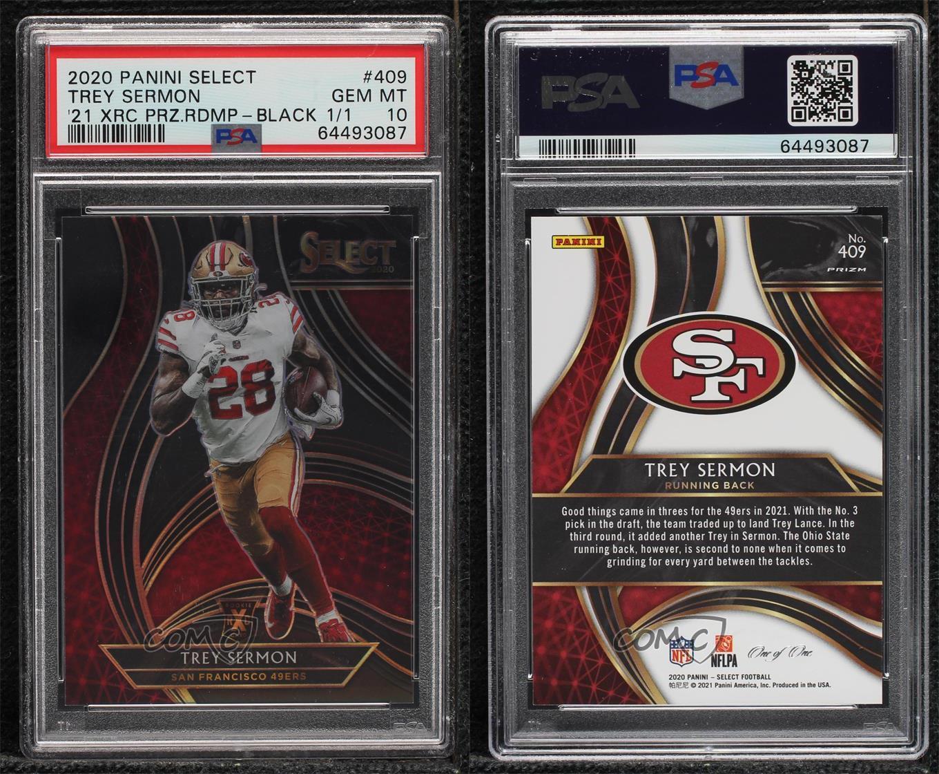 2020 Panini Select - XRC Prizm Redemption Black Prizm #409 Trey Sermon ...