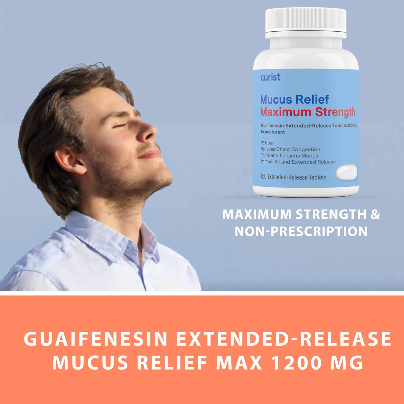 Curist Guaifenesin 1200 mg Extended-Release Mucinex Generic | 150 Ct ...