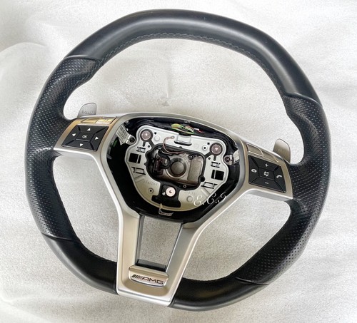 GENUINE MERCEDES GLK C63 SL63 CLA SLK55 E63 CLS63 BLK LEATHER STEERING ...