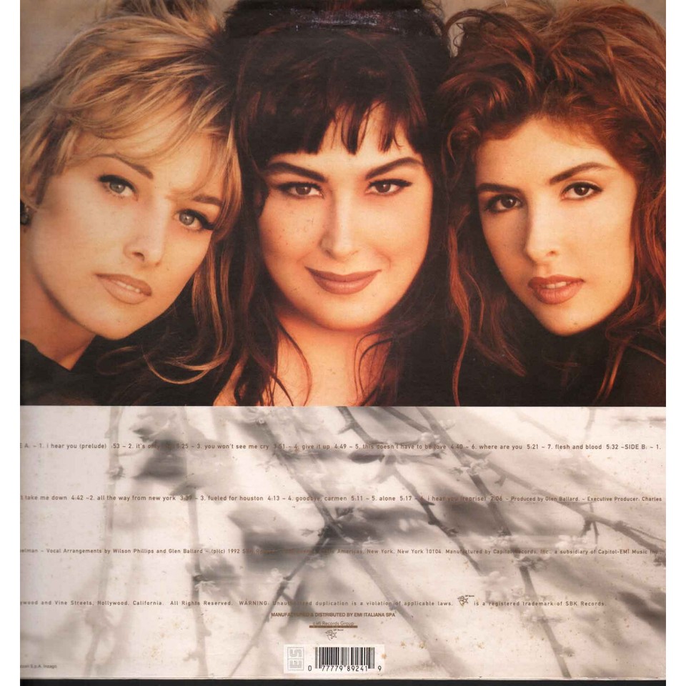 Wilson Phillips LP Vinyl Shadows and Light SBK Records 68 7989241 ...