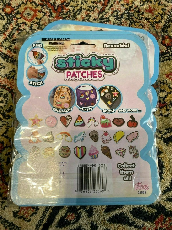 Lot of 3 Imperial Fun Reusable Sticky Patches for Clothing - Taco - New ...