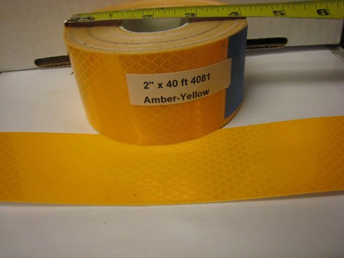 3M BRAND # 4081 AMBER YELLOW GOLD ROLL REFLECTIVE TAPE 2" x 40' CUSTOM ...