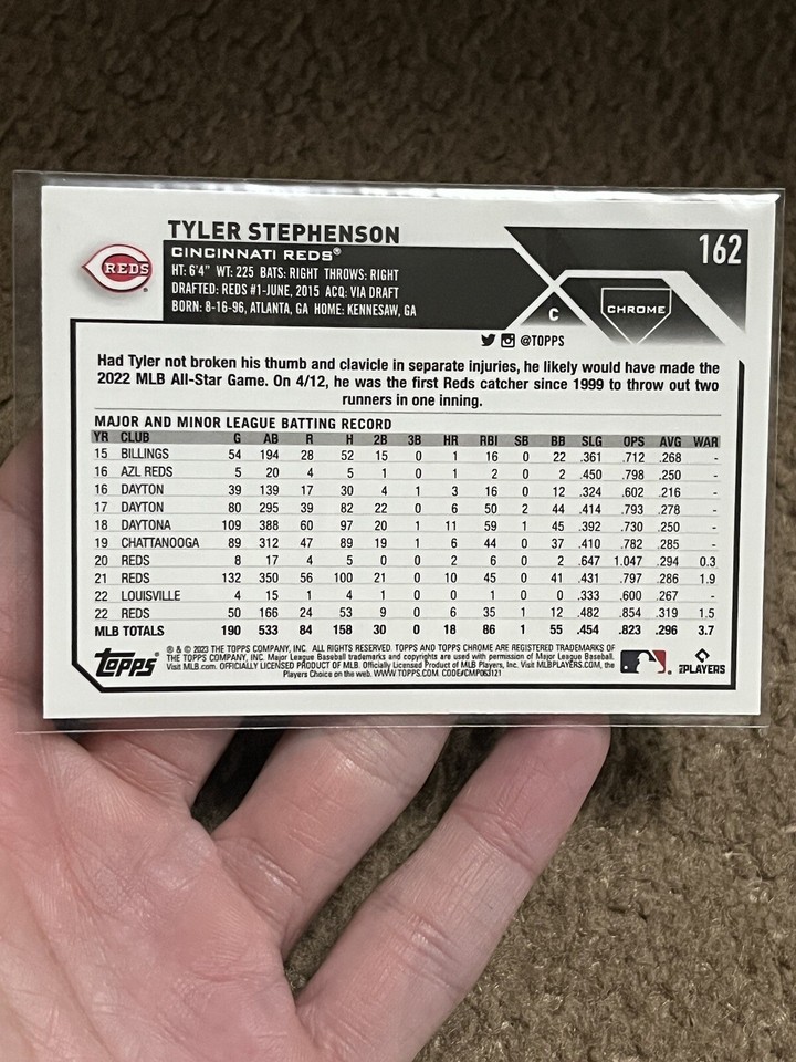 2023 Topps Chrome Tyler Stephenson X-Fractor Baseball Card. Cincinnati ...