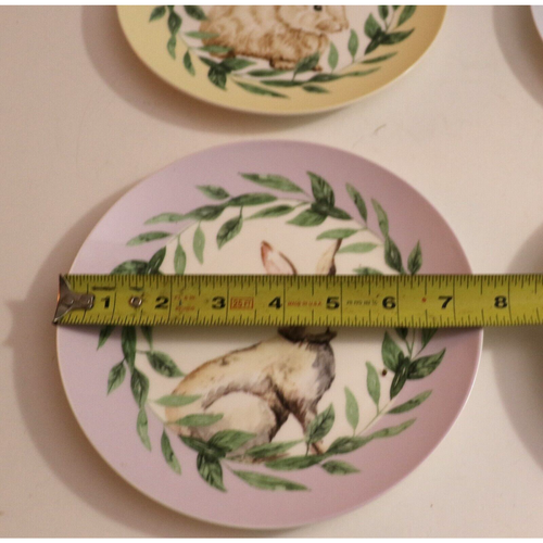 Kirkland's Brand New Easter Bunny Rabbit Four 7.5" Ceramic Plates 4 ...