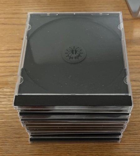 10 Empty Commercial Grade CD Holders Cases Black And Clear Jewel Case ...