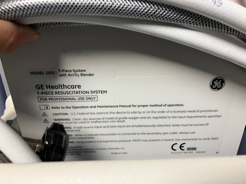 GE Panda IRES Bedded Warmer M1112198 1502 T-Piece Air/O2 Blender System ...