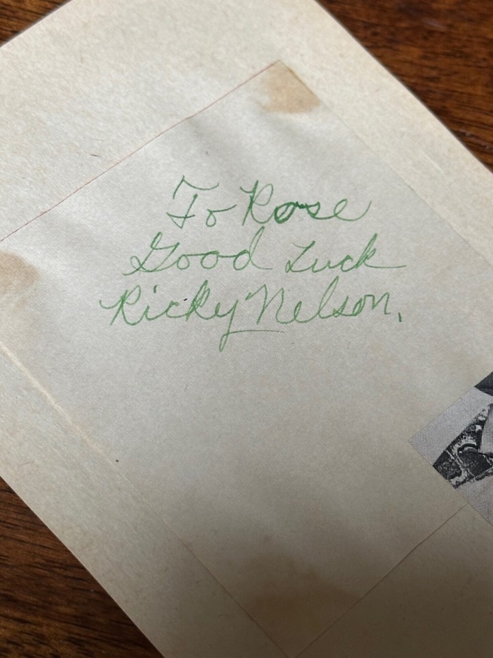 👀 VERY YOUNG RICKY NELSON Hand Signed Cut Autograph On Album Page 👀 | eBay