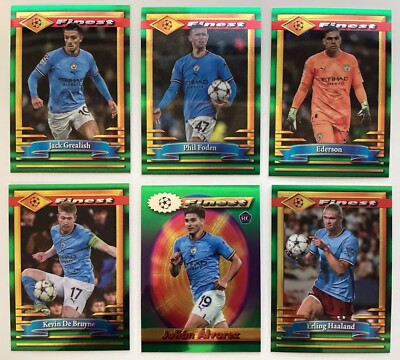 TOPPS FINEST FLASHBACKS 2023 FULL SET OF 6 BASE CARDS MAN CITY Inc ...