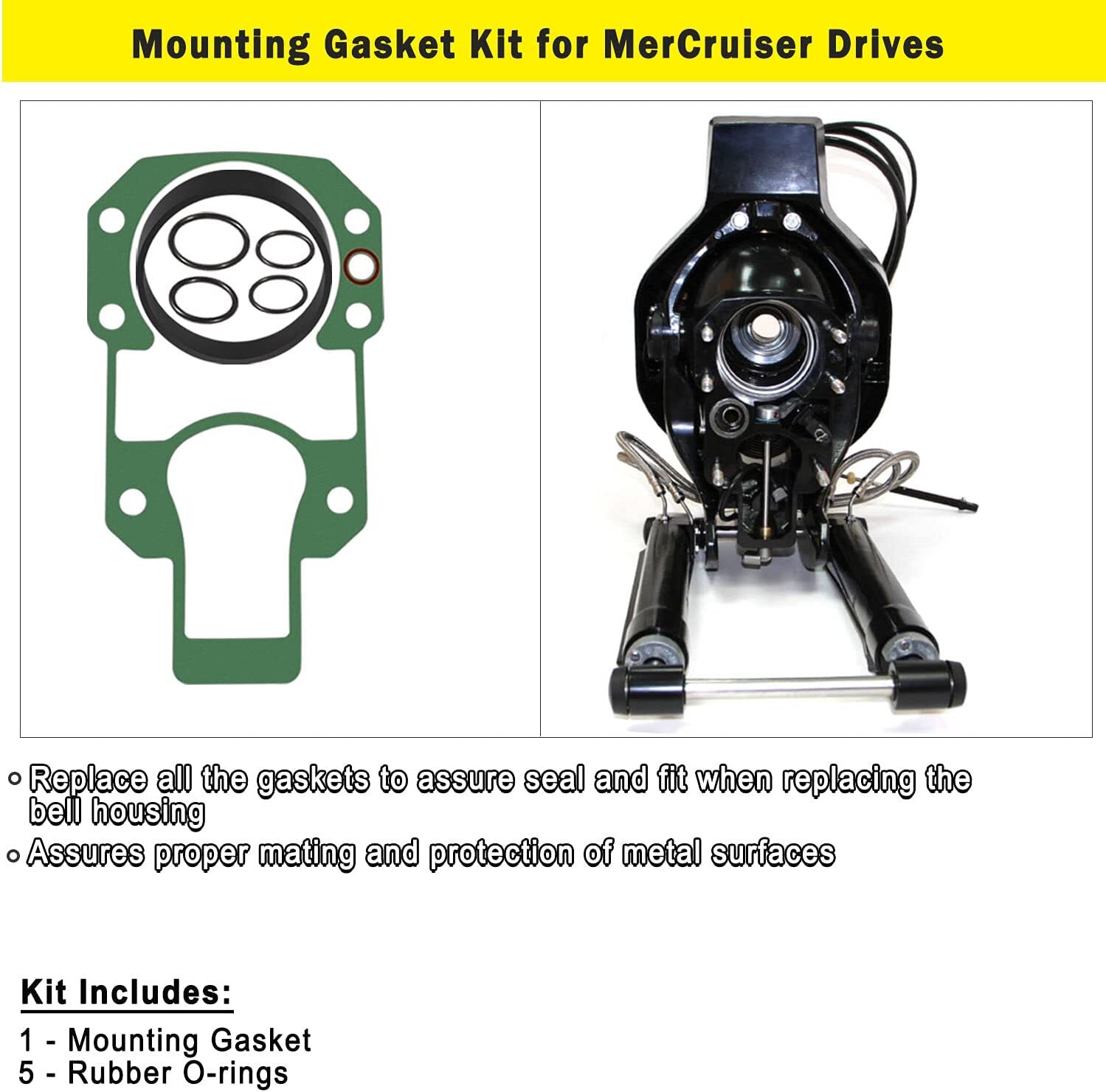 Bellows Transom Repair Kit w/Gimbal Bearing Exhaust Bellow w/Lower ...