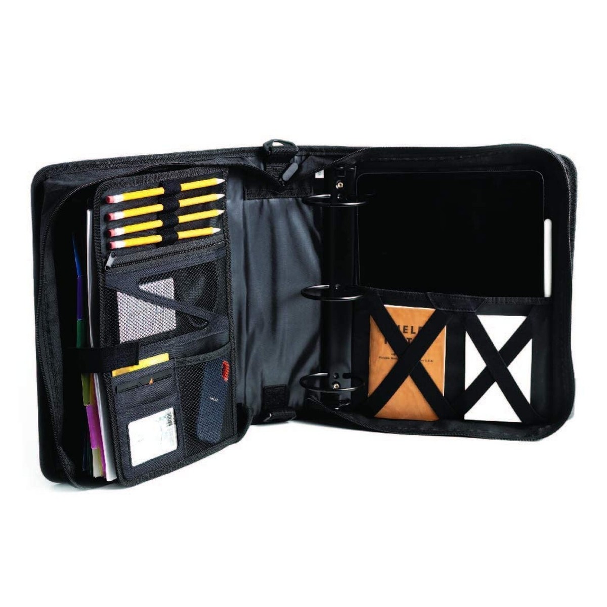 Portfolio Binder Large 3 Ring Binder With Zipper - 3 Inch Blacked Out ...