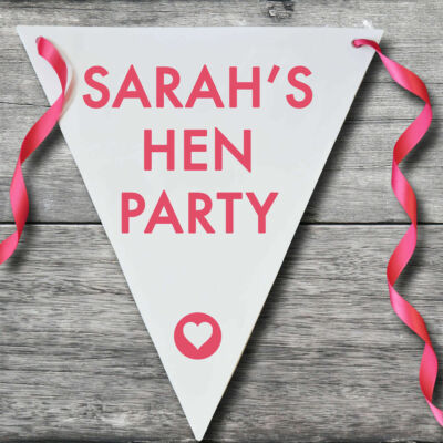 Personalised Hen Party Bunting Decoration Banner Night Do Bride Custom ...