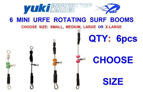 6 YUKI MINI URFE SURF BOOMS SEA FISHING SNOOD LINE EASY FAST BAIT CLIP ...