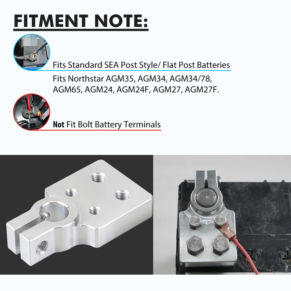 Car Audio 4 Spot Flat Multi Connection Battery Terminals For SAE post ...