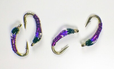 Improved Bling Midge UV Purple Nymphs - Premium Trout Fly Fishing Flies ...