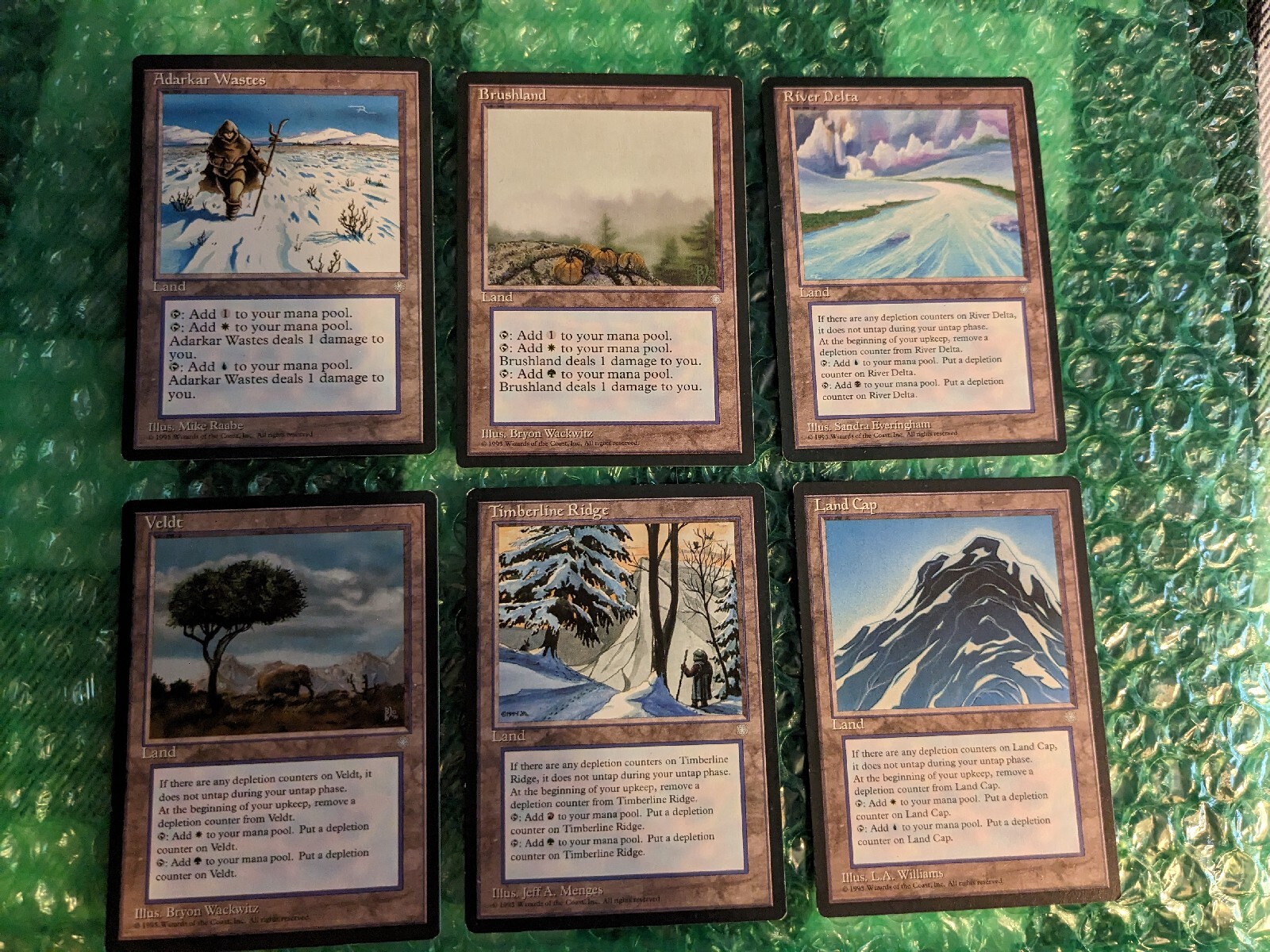 MTG ICE AGE DUAL LAND VELDT BRUSHLAND ADARKAR TIMBERLINE RIDGE RIVER ...