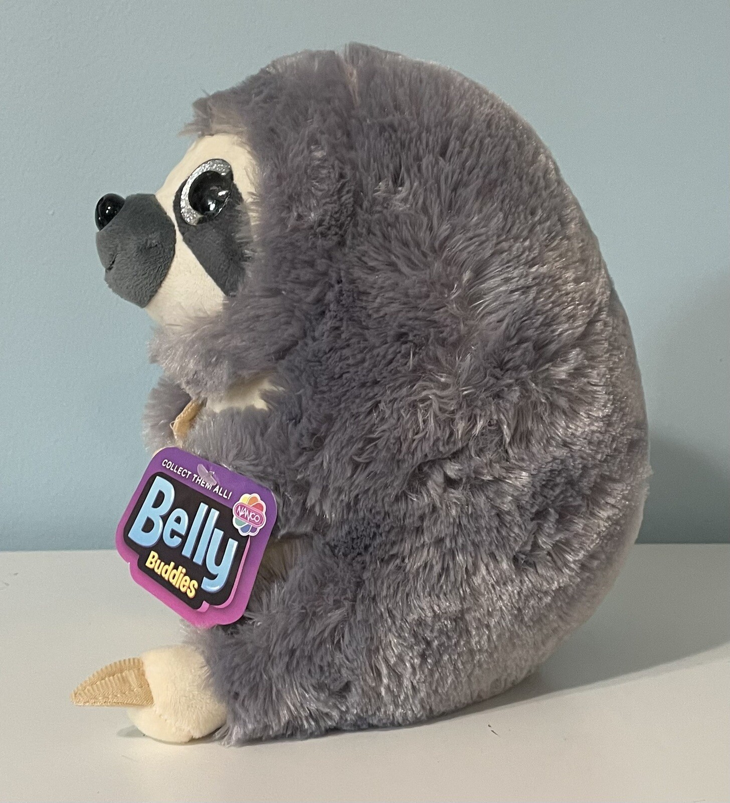 Nanco Belly Buddies 10” Grey Sloth Plush Stuffed Animal Fat Belly NWT ...