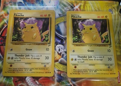 Pokémon TCG Pikachu Base Set 2 87/130 Regular Unlimited Common X2 Lot ...