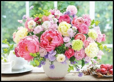 Flower Charmy Pink - Counted Cross Stitch Patterns - Color & BW Symbols ...