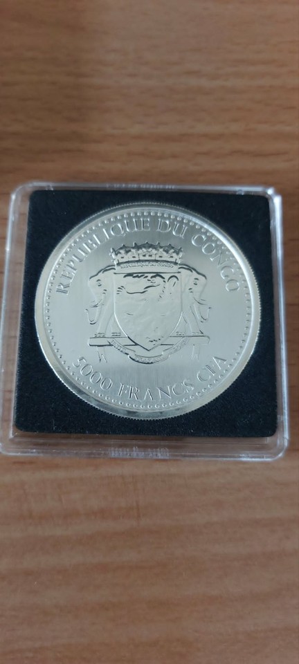 Congo Silver Back Gorilla 1 OZ 999 Fine Silver Rare Coin, 5000 Francs ...