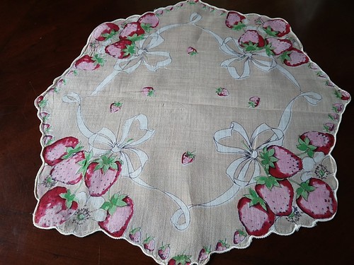 Vintage Hankie Handkerchief Strawberries | eBay