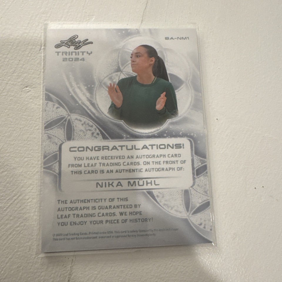 2024 Leaf Trinity NIKA MUHL Auto Autograph 7/7 BA-NM1 Black | eBay