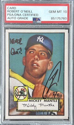 Robert O’Neill Signed LE/911 Mickey Mantle ‘52 Topps Reprint Rookie ...